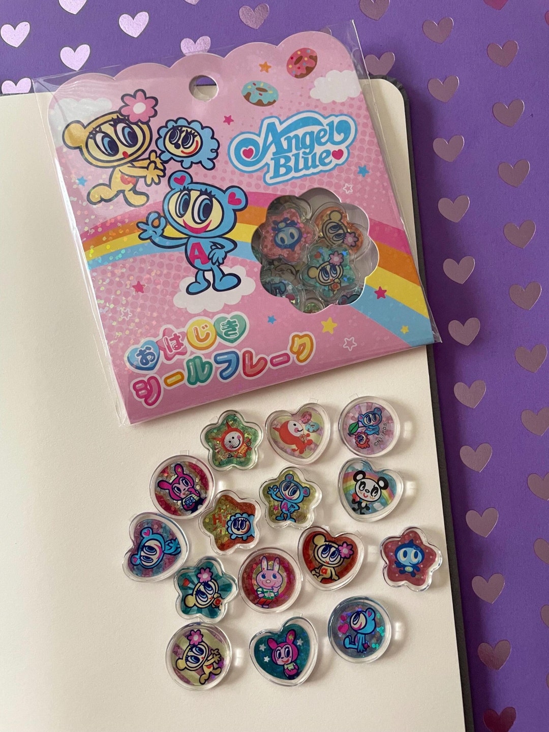 Angel Blue Stickers: Y2K Heisei Ohajiki Game Pieces - Etsy