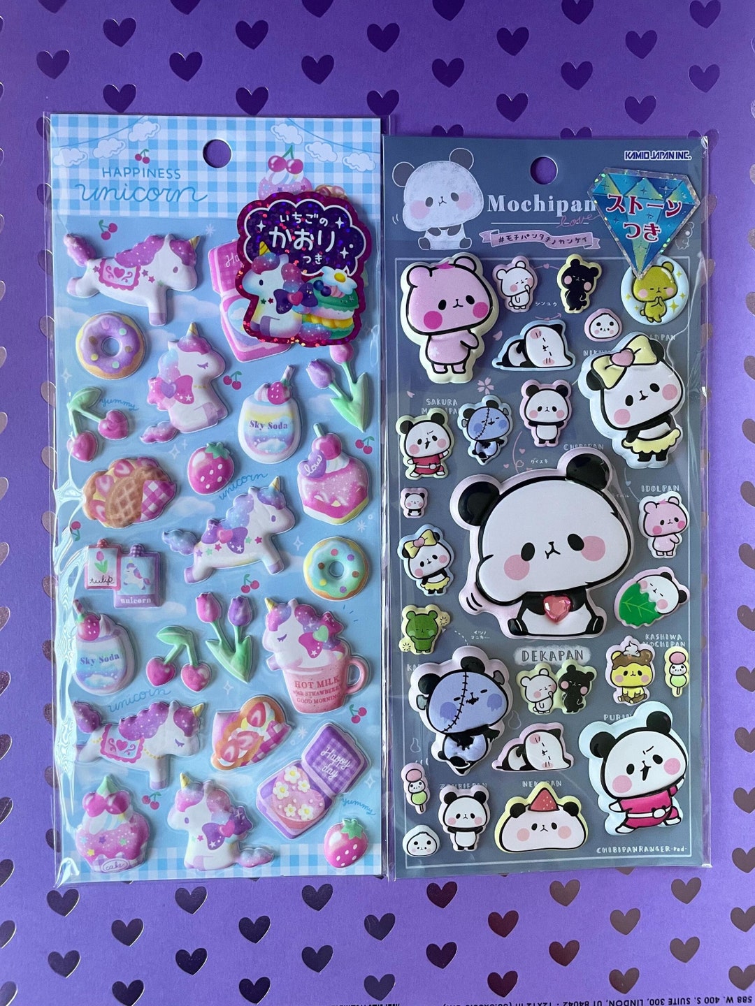 Animal Puffy Stickers - Unicorn Puffy Sticker , Mochipan Panda Puffy ...