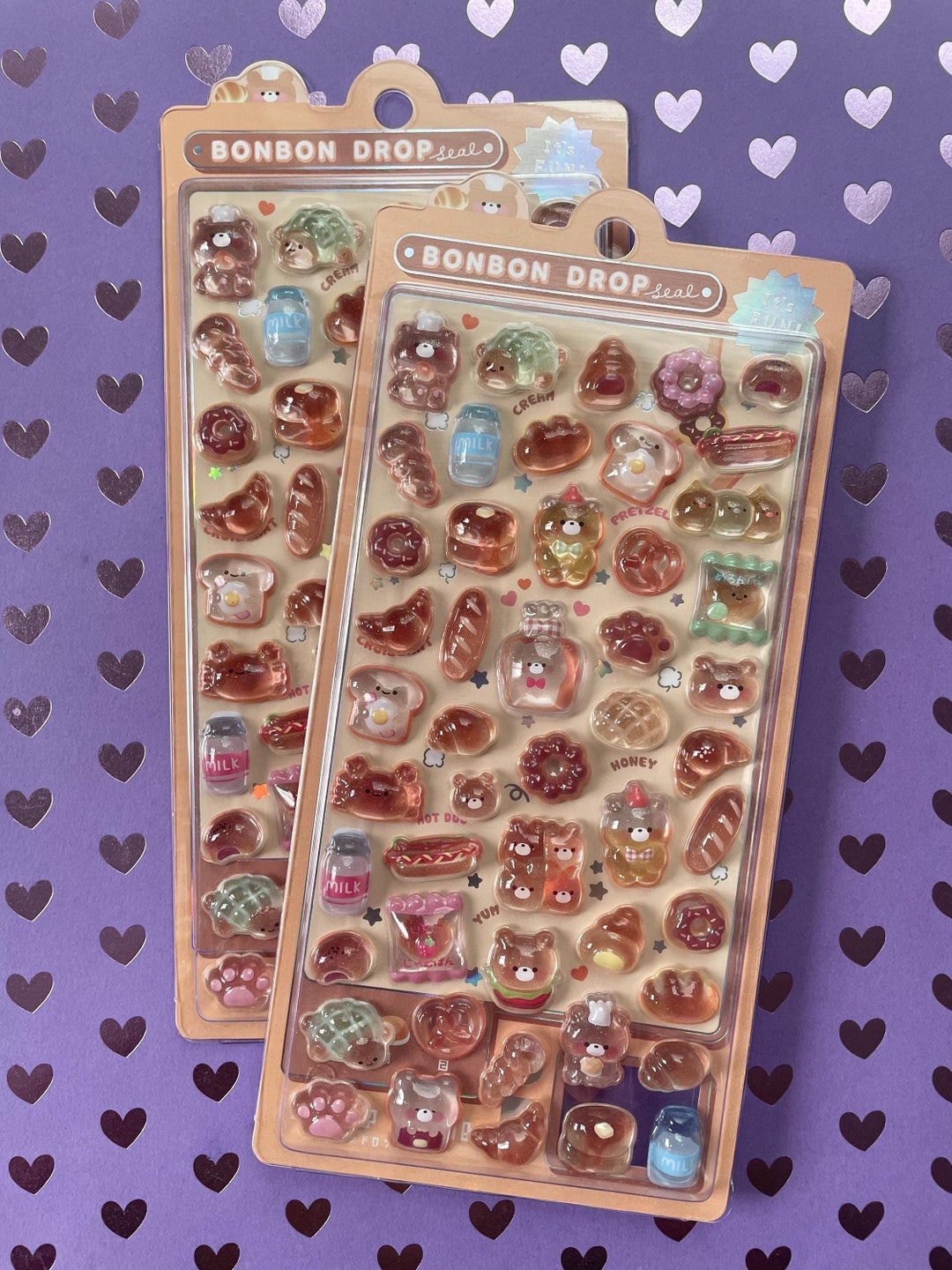 Bon Bon Drop Seal Bear, Bread, Food 3D Stickers Journal , Scrapbooking ...