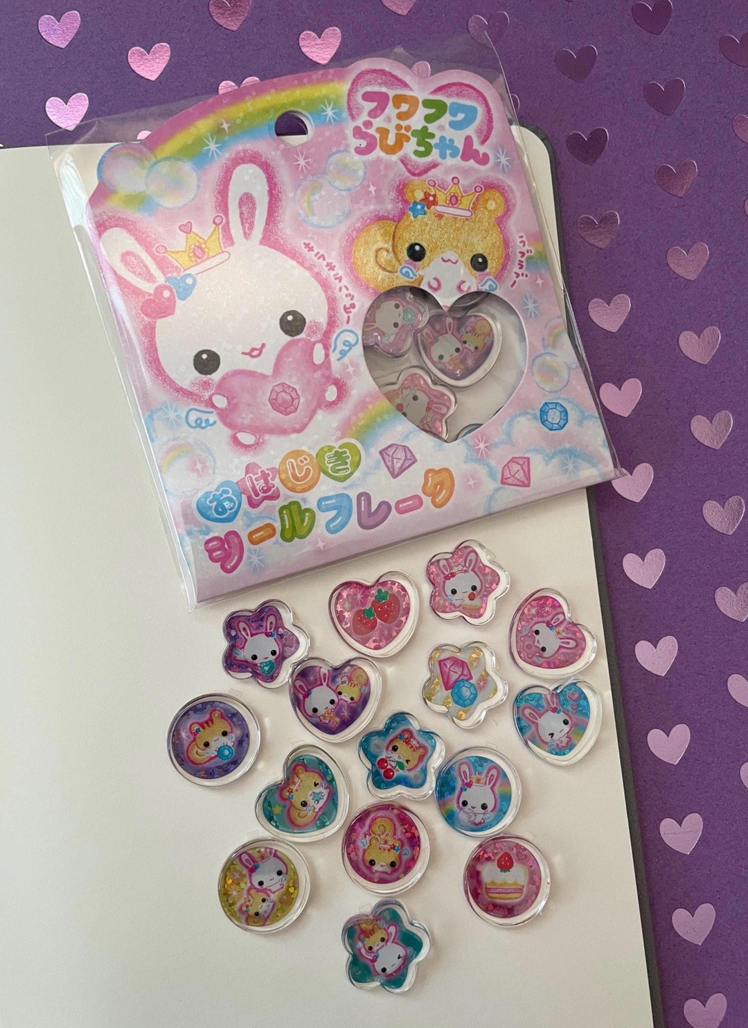 Fluffy Rabi-chan Stickers Y2K Heisei Retro Stickers Ohajiki Stickers Pink - Etsy