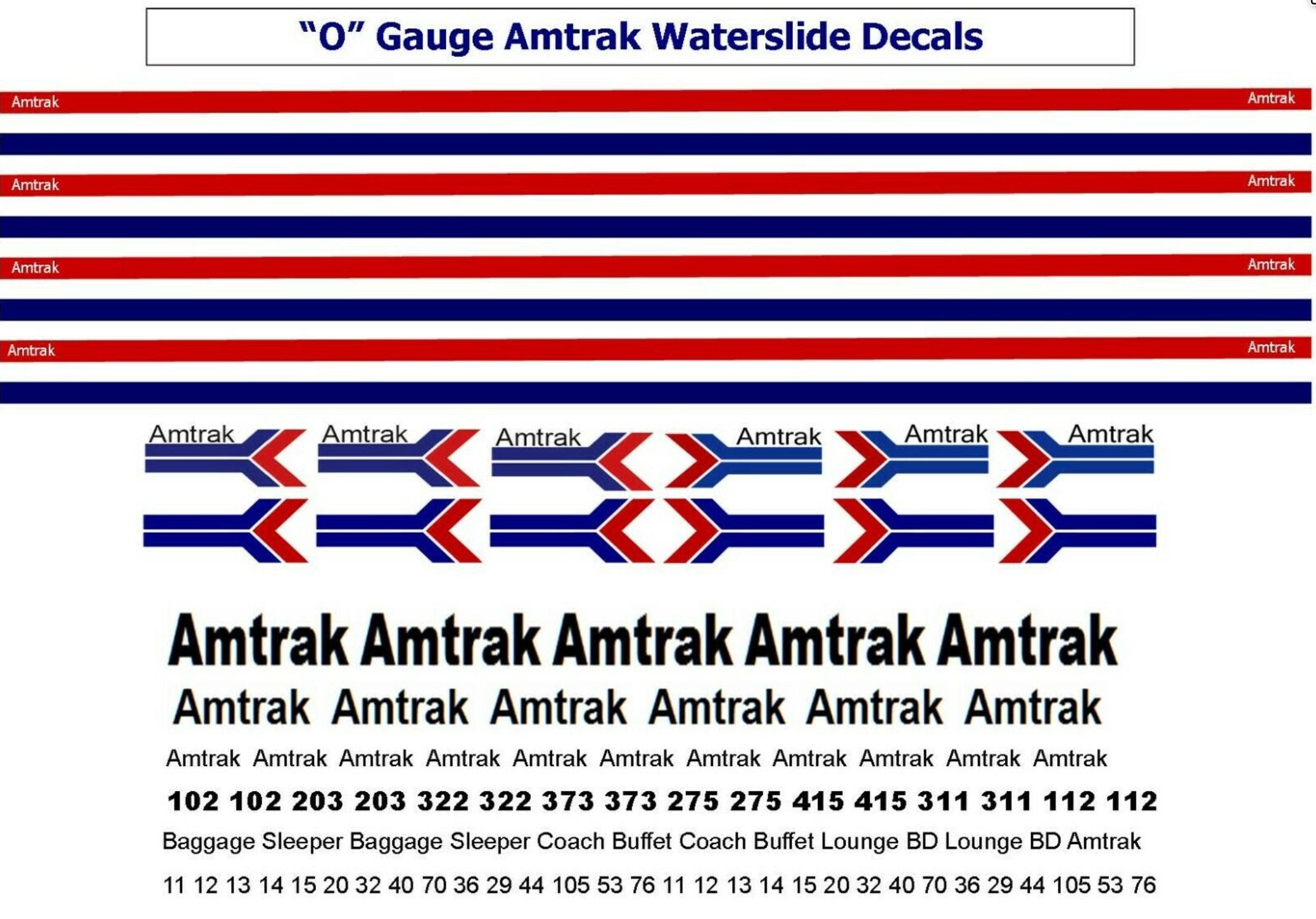 Lionel Amtrak Decal Set O Gauge Waterslide - Etsy