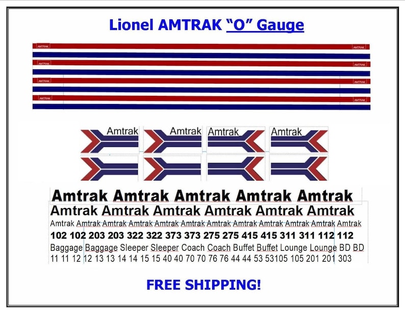 Lionel Amtrak Decal Set (O Gauge - Waterslide) - Etsy