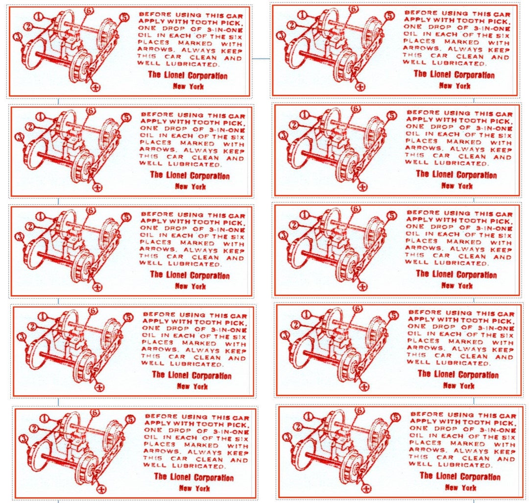 Lionel Pre-war Oil Labels 10ea. - Etsy