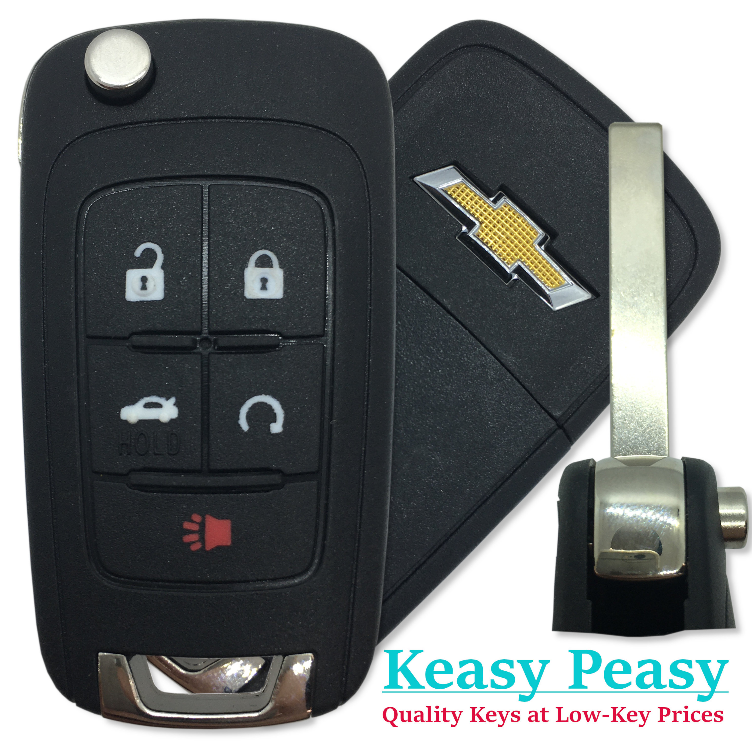 New O.E.M Chevy Malibu Impala Sonic Flip Key Fob Uncut FCC- KR55WK0073 ...