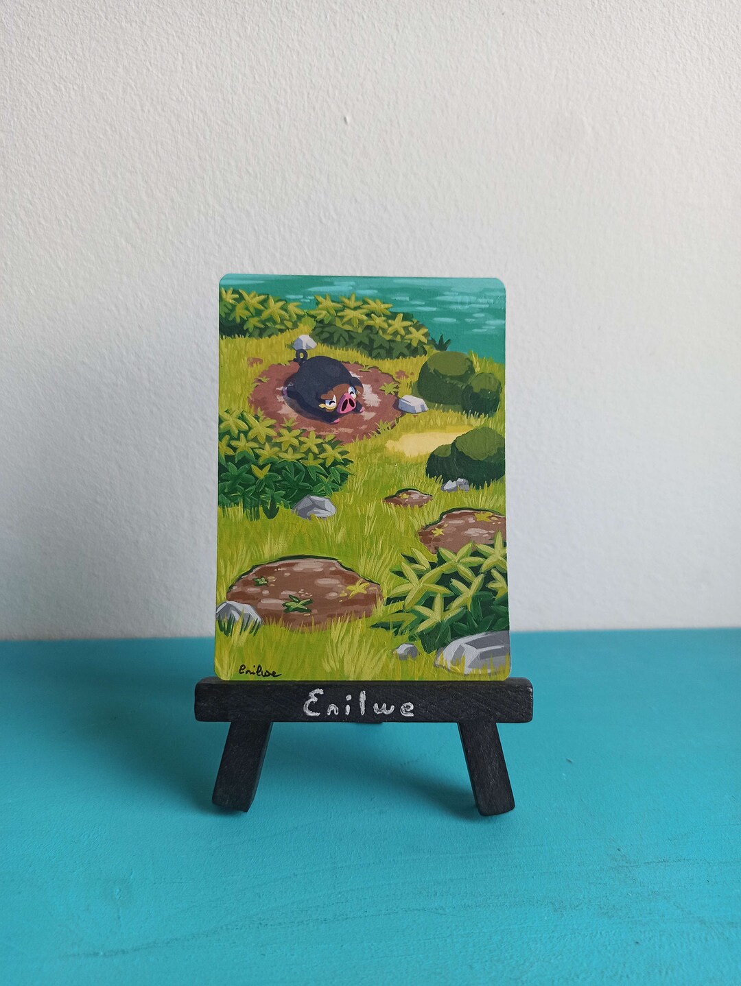 Pokemon Hand Painted Card Lechonk gourmelet - Etsy
