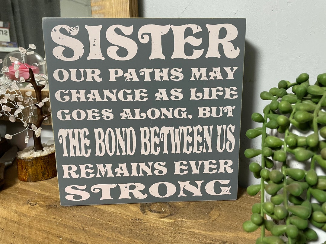 Grey Sister Plaque Free Standing Block Sentimental Quote Family Love - Etsy