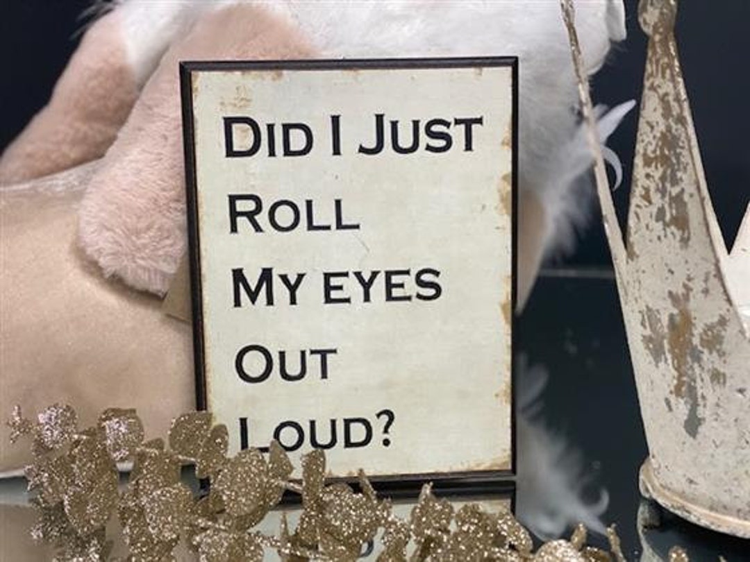 Did I Just Roll My Eyes Rustic Sign Plaque Humorous Quote - Etsy