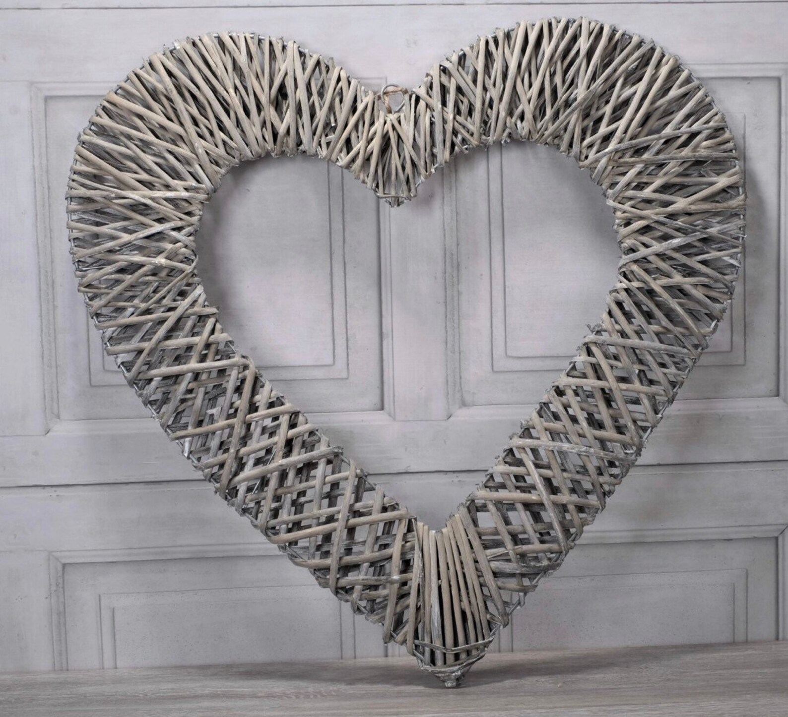 Large Statement Grey Woven Wicker Rattan Hanging Hearts - Etsy