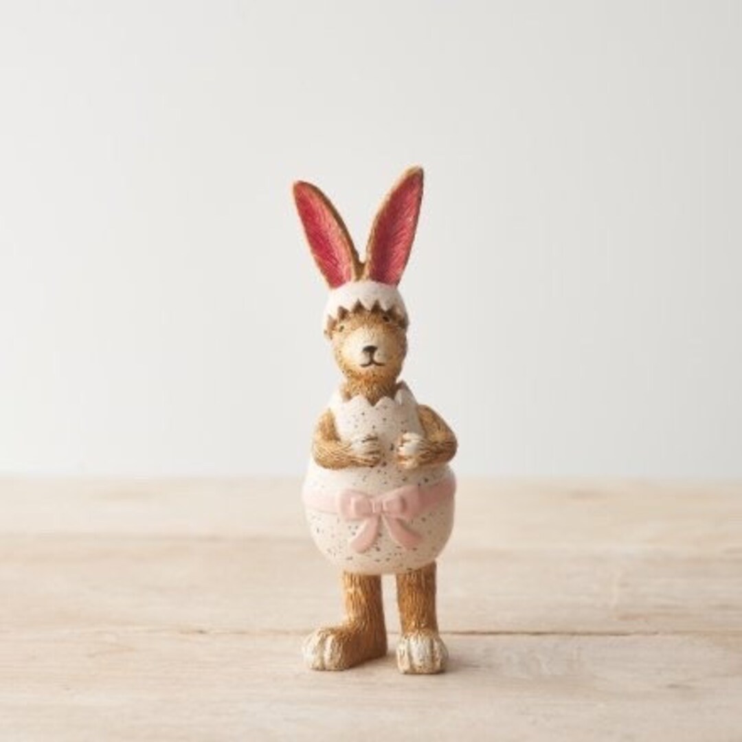 A Sweet Standing Resin Bunny Rabbit With a Speckled Easter Egg Themed ...