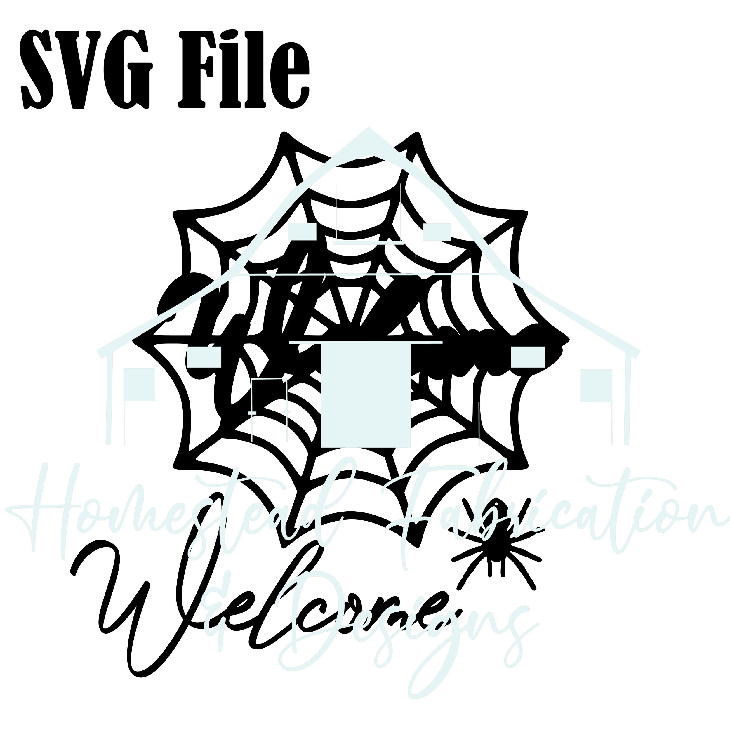 SVG Digital File. Spider Web Welcome Door Hanger With Hanging Spider ...