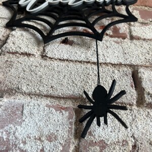 Spider Web With Spider Welcome Door Hanger. Halloween Decor. Halloween ...