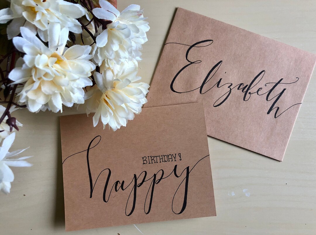 Happy Birthday Card With Custom Envelope personalized, Custom, Modern ...