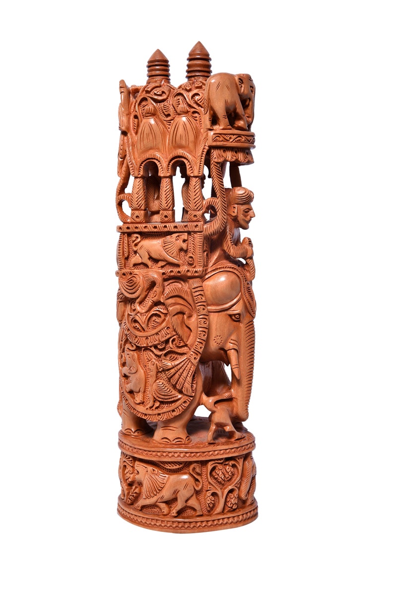 Indian Art Tradition Sandalwood Elephant Ambari Fine Carved - Etsy