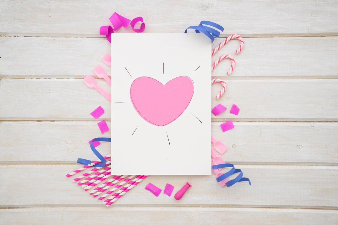 Heart-themed Linen Greeting Card Set – 5 Cards for Valentine's Day ...
