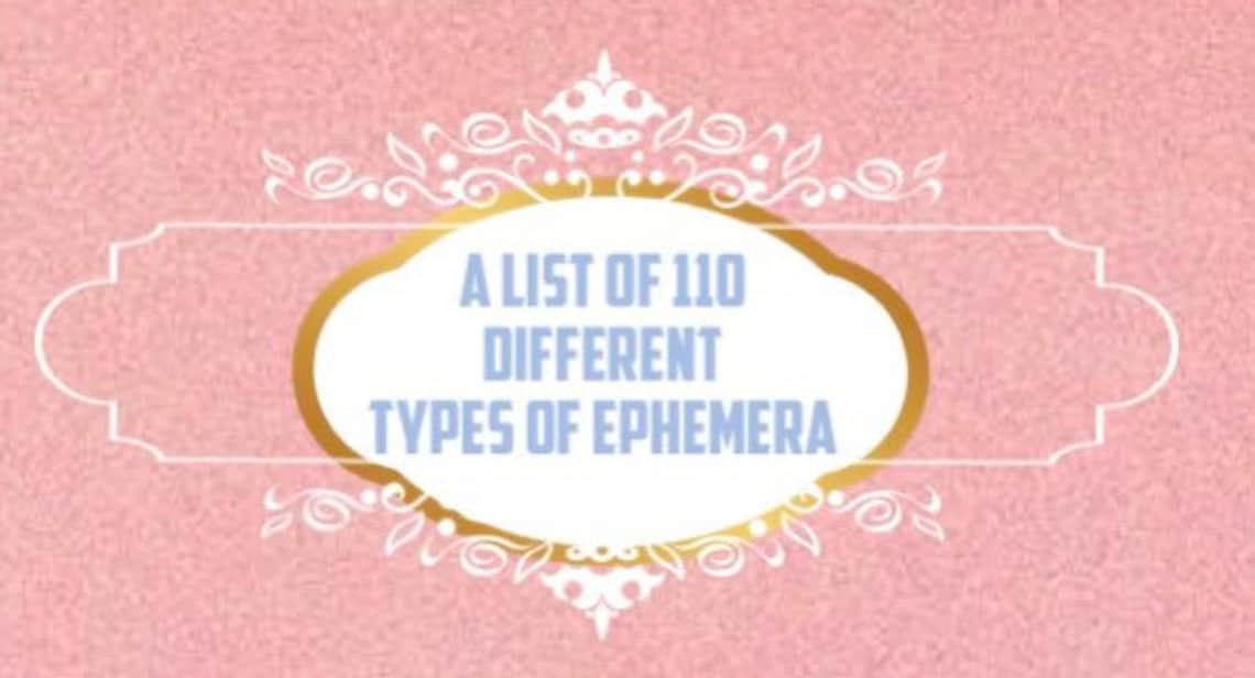 Ephemera List of Sorting Categories for Paper Organization - DIGITAL - Etsy