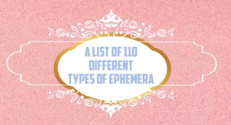 Ephemera List of Sorting Categories for Paper Organization - DIGITAL - Etsy