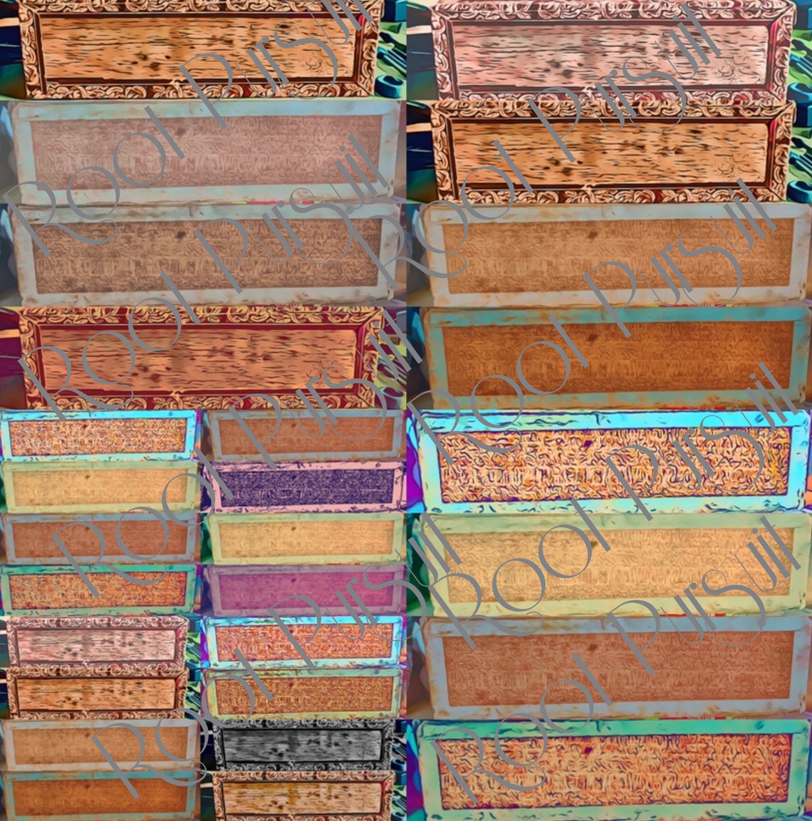 Wood Grain Frames Labels 20 Page Printable - Etsy