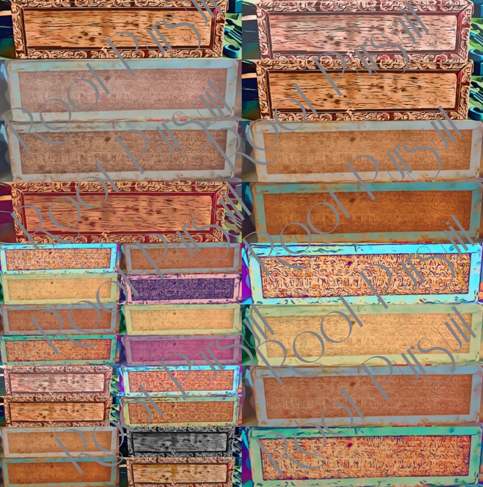 Wood Grain Frames Labels 20 Page Printable - Etsy