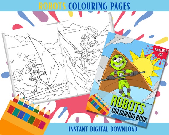 Printable Robots Colouring Pages Robots Colouring Book | Etsy