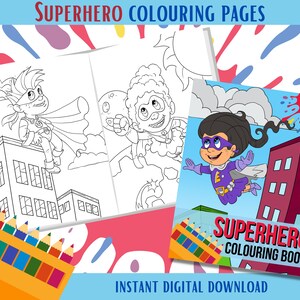Printable Superhero Colouring Book, Superhero Colouring Pages ...