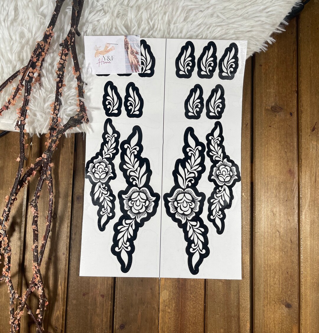 Henna Stencils Floral Henna Stencils Mehandi - Etsy