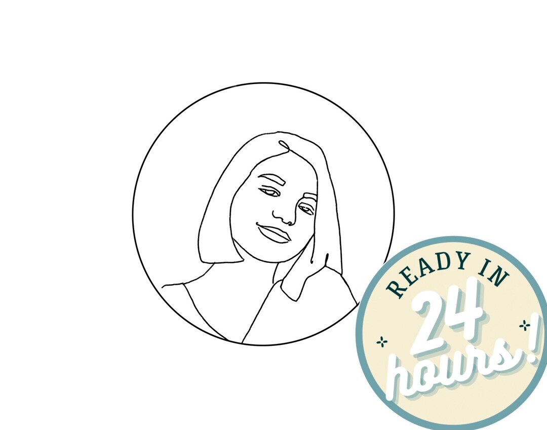 Custom Profile Photo Line Drawing / Customized Social Media Profile ...