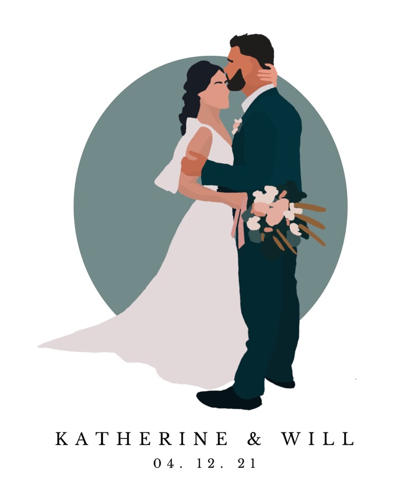 Custom COUPLE Digital Portrait Custom WEDDING Portrait - Etsy
