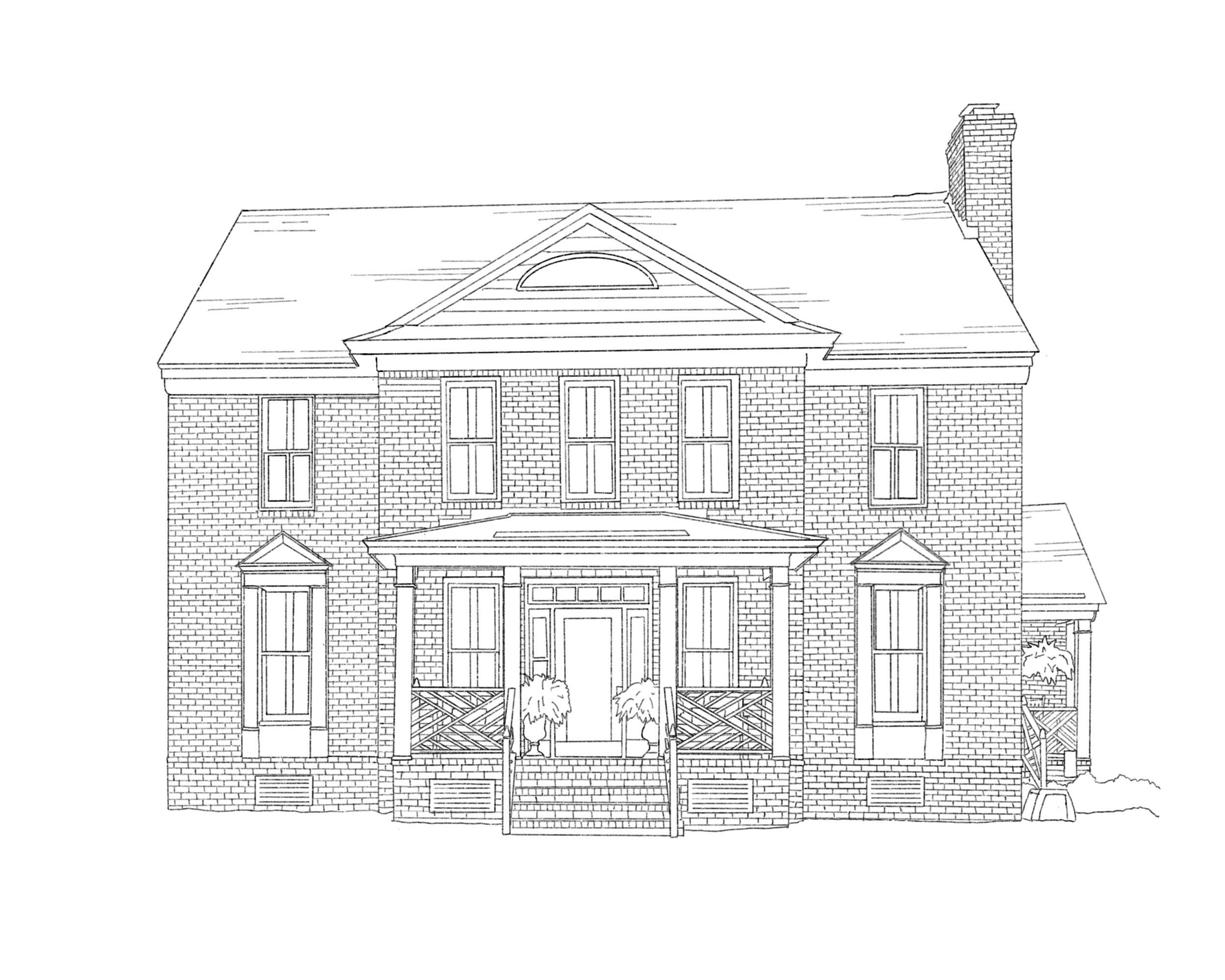Custom Digital House Home Drawing Portrait / House Line Drawing ...