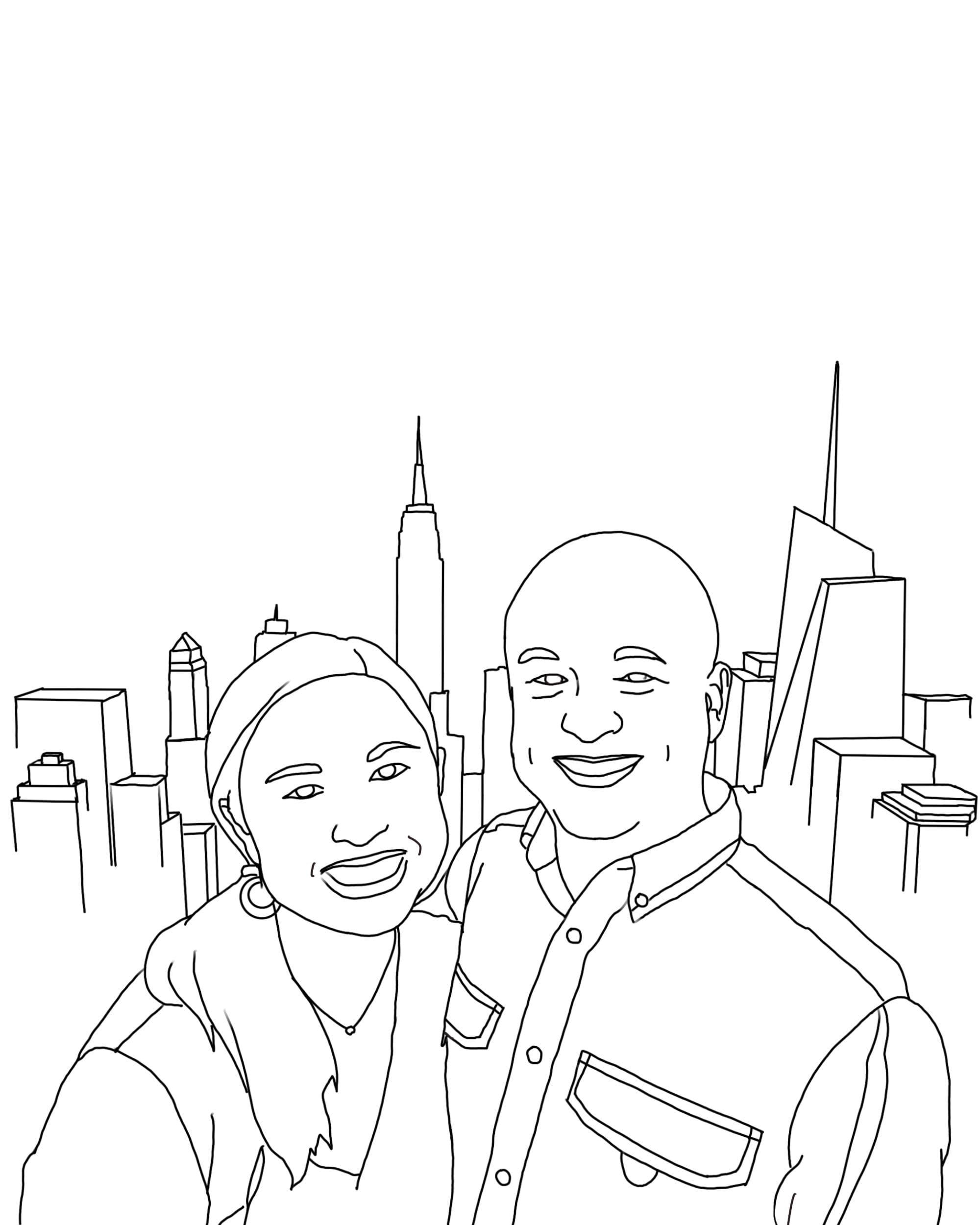 Custom Line Drawing With Simple BACKGROUND, Custom Minimalist Art ...