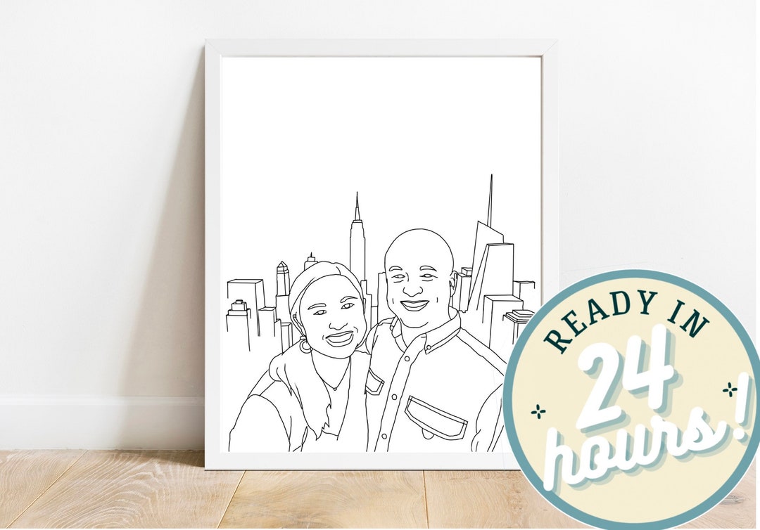 Custom Line Drawing With Simple BACKGROUND, Custom Minimalist Art ...