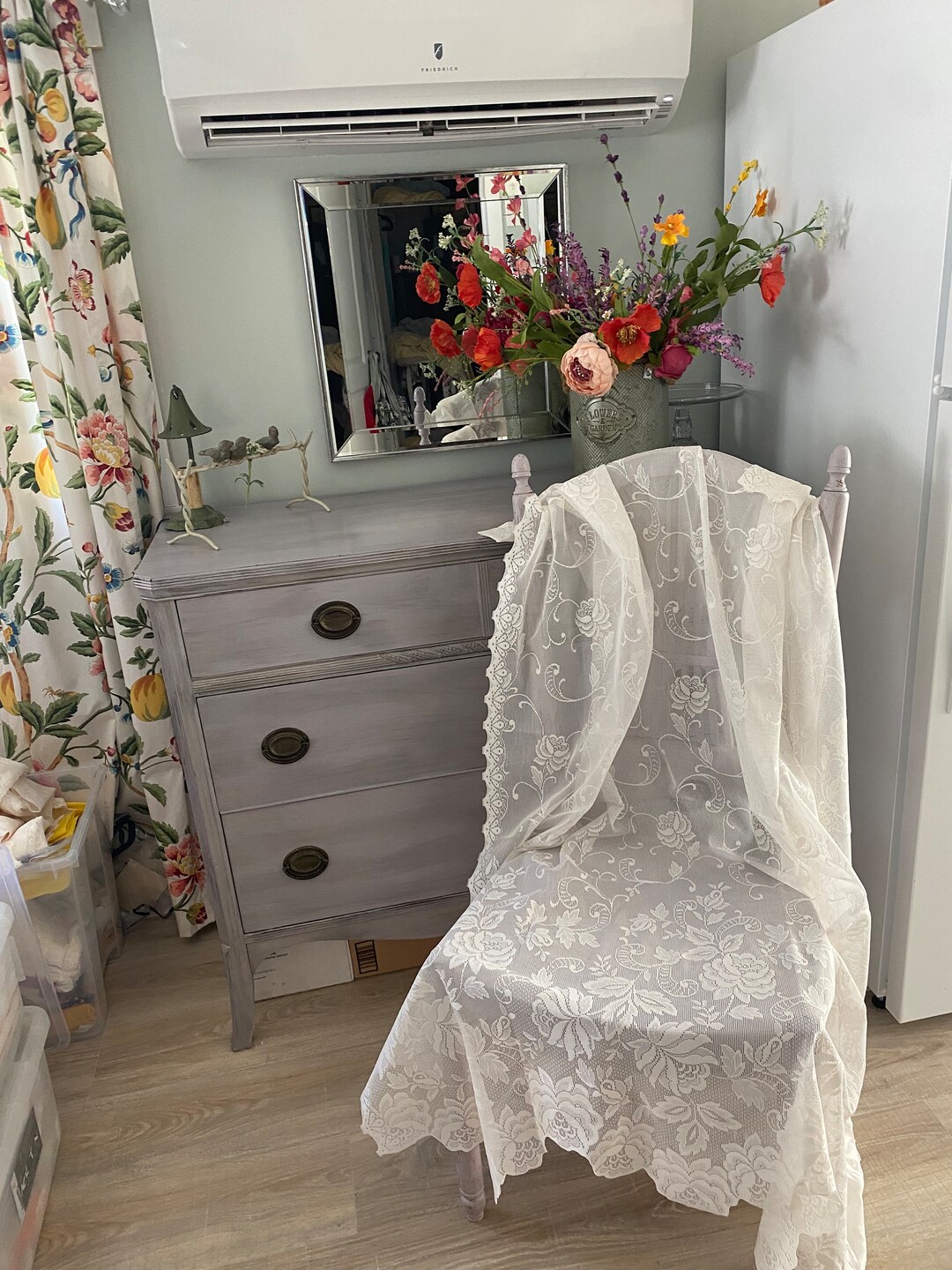 Romantic Cream Lace Floral Curtain Panel ,shabby Chic Cream Lace ...