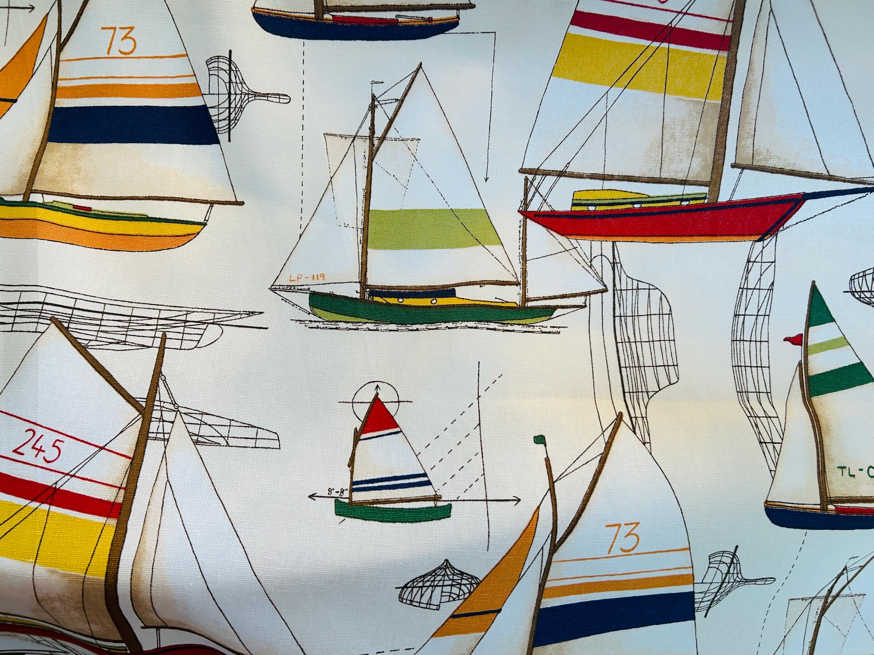 Vintage Nautical Fabric,yacht Fabric, Coastal Fabric,boat Lovers Fabric ...