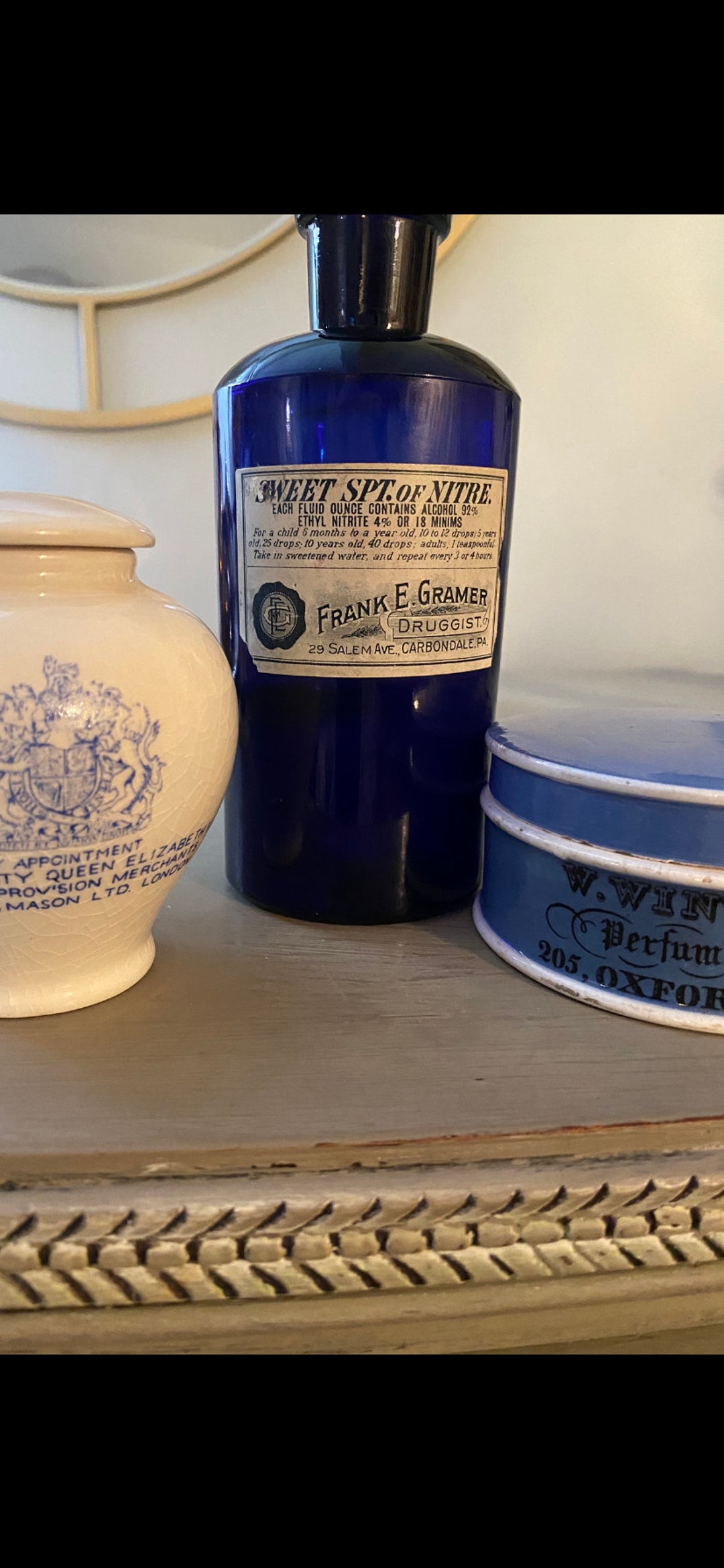 Antique Cobalt Blue Apothecary Chemist Advertising Bottle,sweet SPT ...