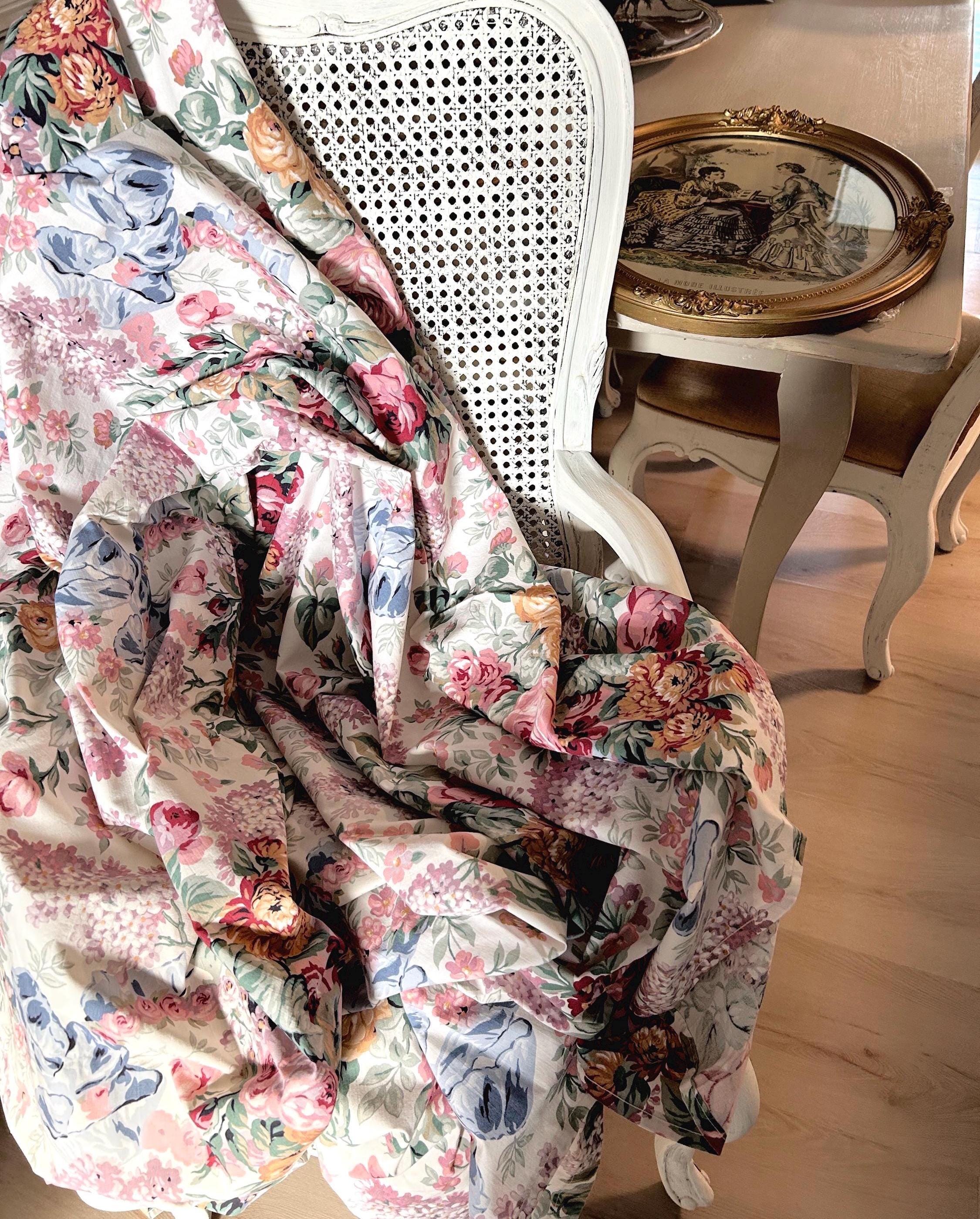 Rare Vintage Ralph Lauren Allison Pink Roses and Blue Floral Bows Full ...