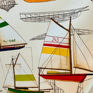 Vintage Nautical Fabric,yacht Fabric, Coastal Fabric,boat Lovers Fabric ...