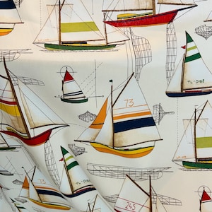 Vintage Nautical Fabric,yacht Fabric, Coastal Fabric,boat Lovers Fabric ...