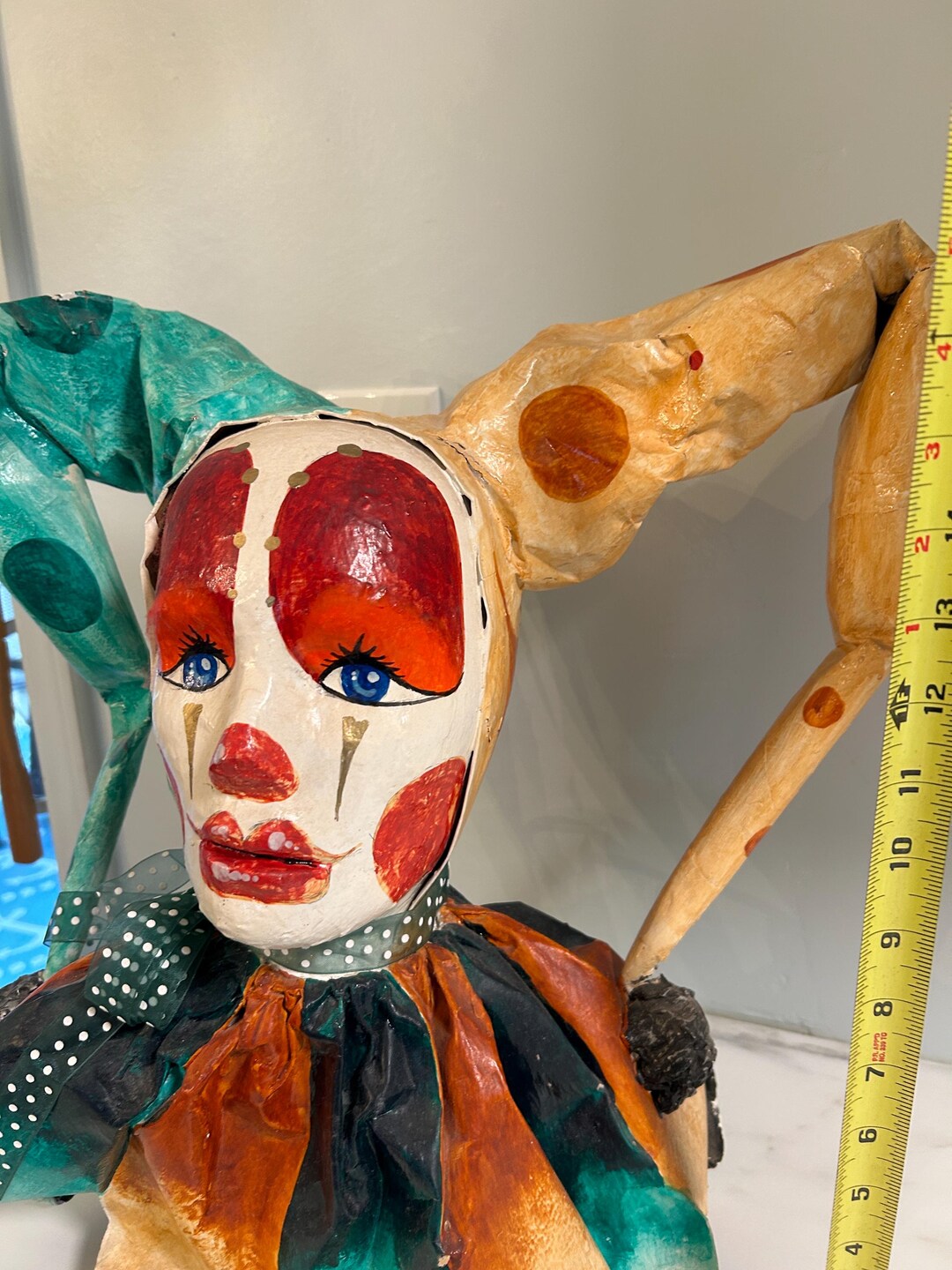 Vintage Paper Mache Clown Mardi Gras Jester Sculptor Bust, Vintage Creepy Clown Jester Bust ...