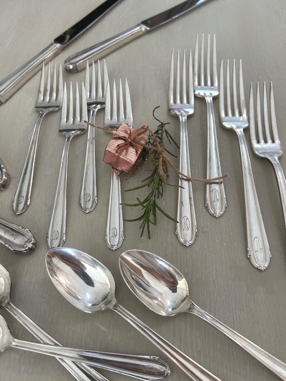 Wallace & Co Silver Monogrammed D Flatware,vintage Wallace Silver Plate ...