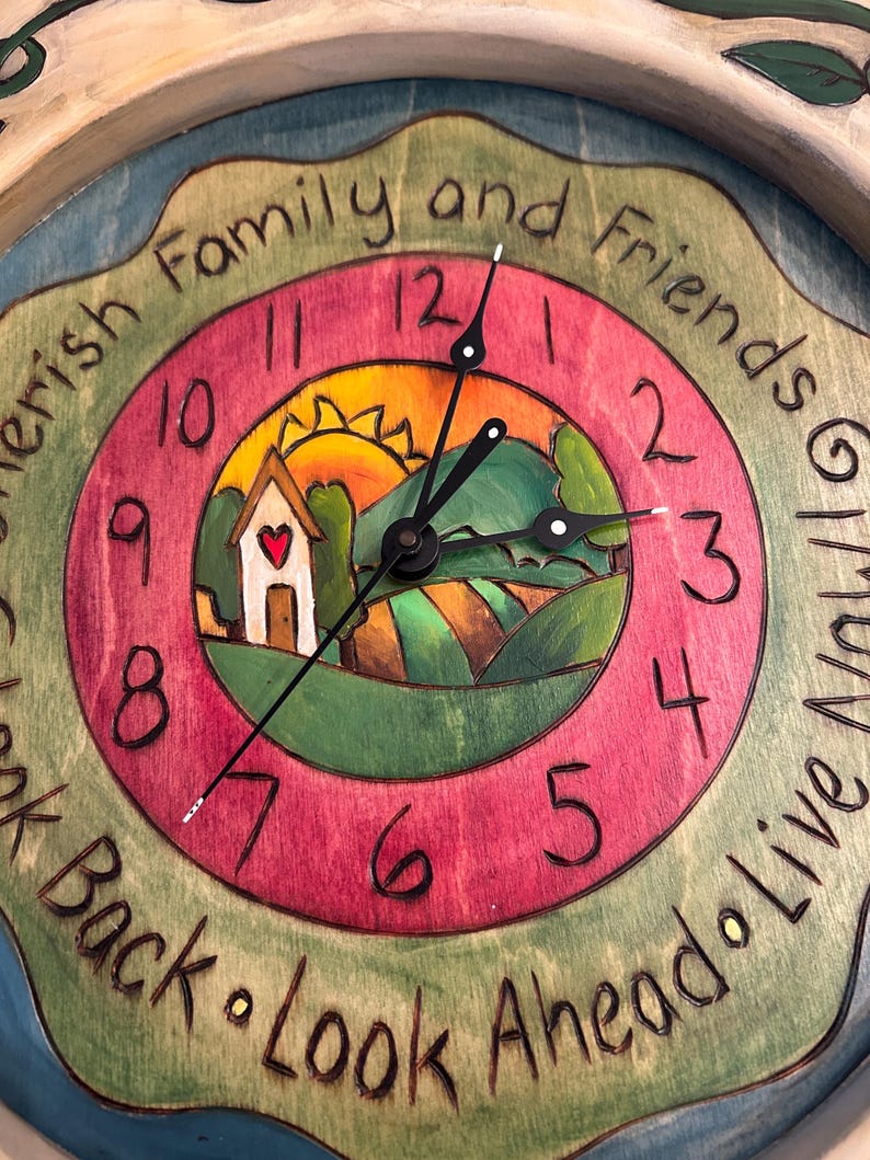 Handmade Wooden Sticks Object and Art Ships Wheel Folk Art Hand Painted ...