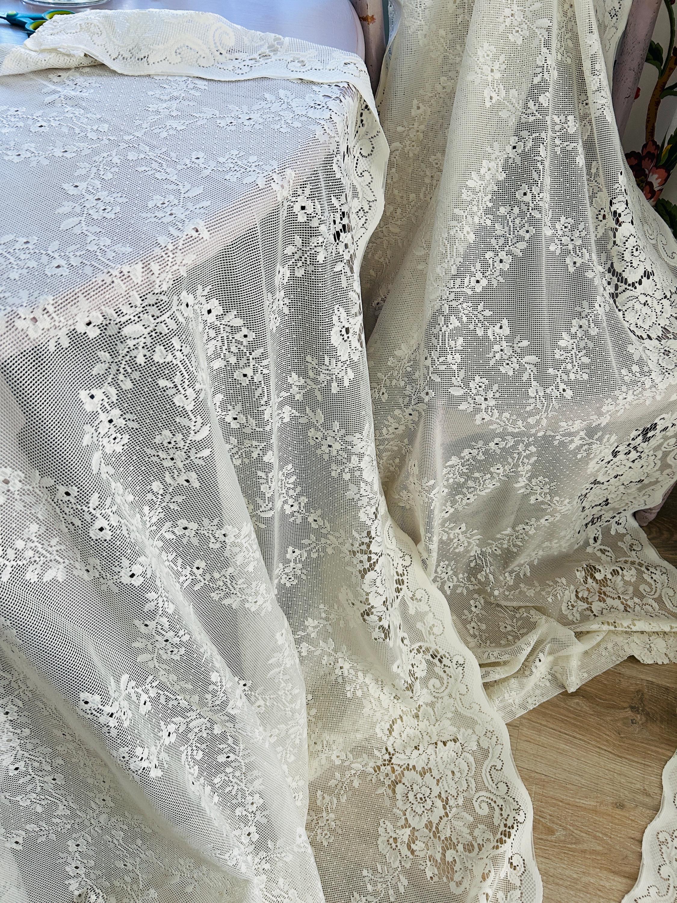 Gorgeous Cream Shabby Chic Style Long Lace Panel,cream Floral Lace ...