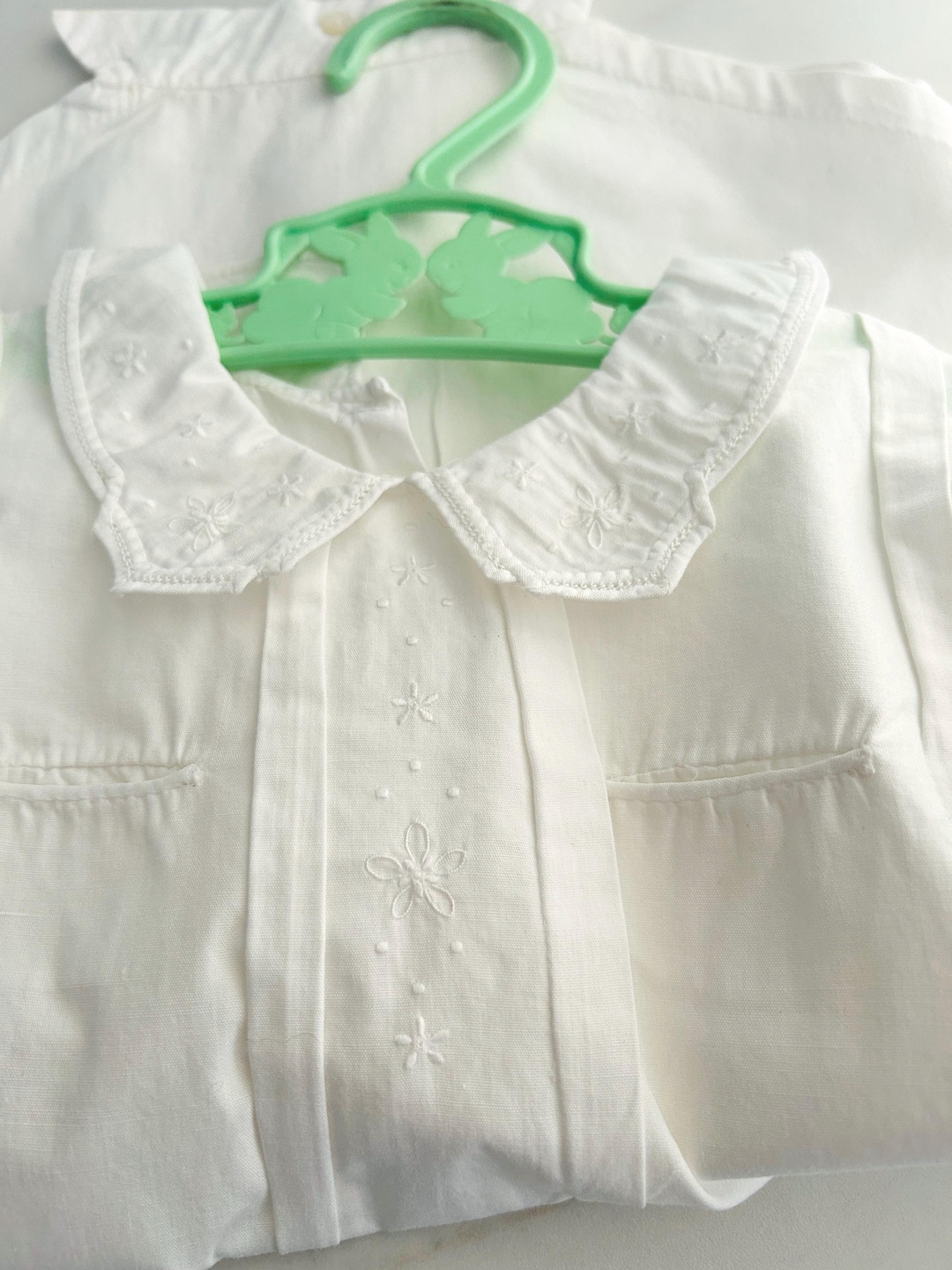 Vintage Baby Clothes, 1950s Vintage White on White Embroidered Romper ...
