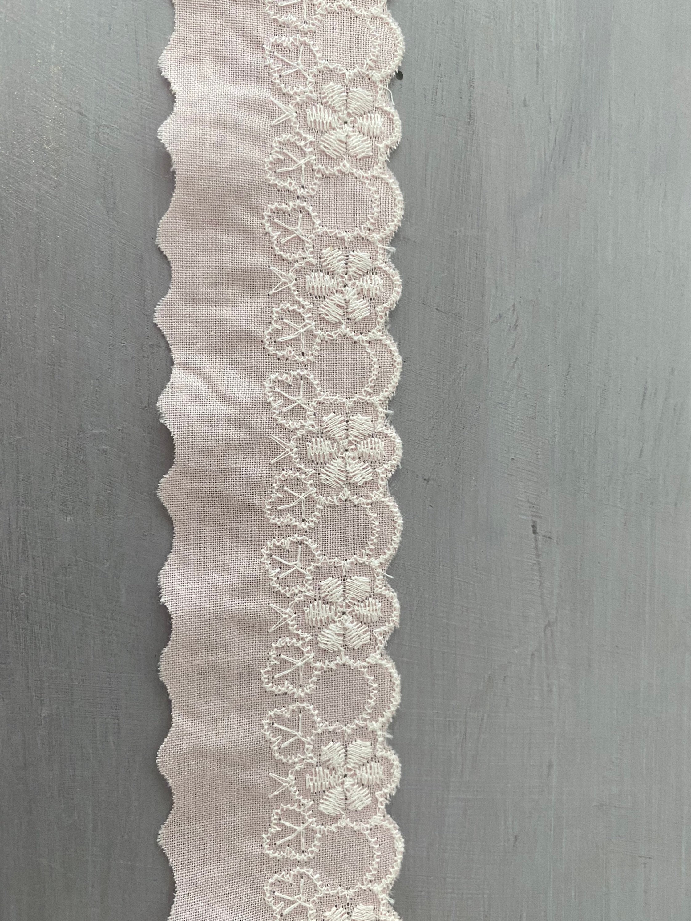Gorgeous Vintage Pale Pink Eyelet Trim Pale Lace Trim, Shabby Chic ...