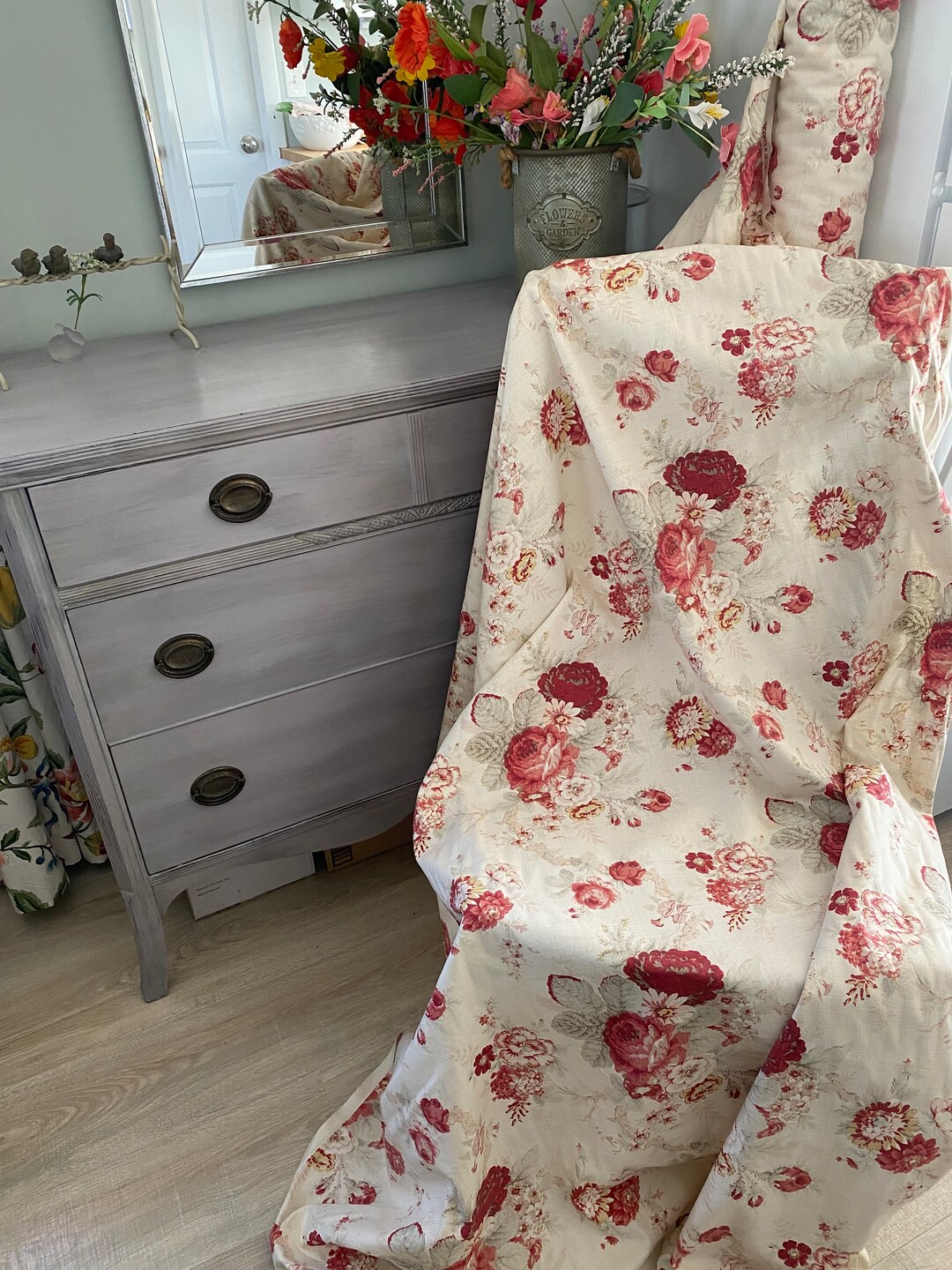 Gorgeous Vintage Waverly Norfolk Rose Vintage Floral Roses Pink Rosy ...