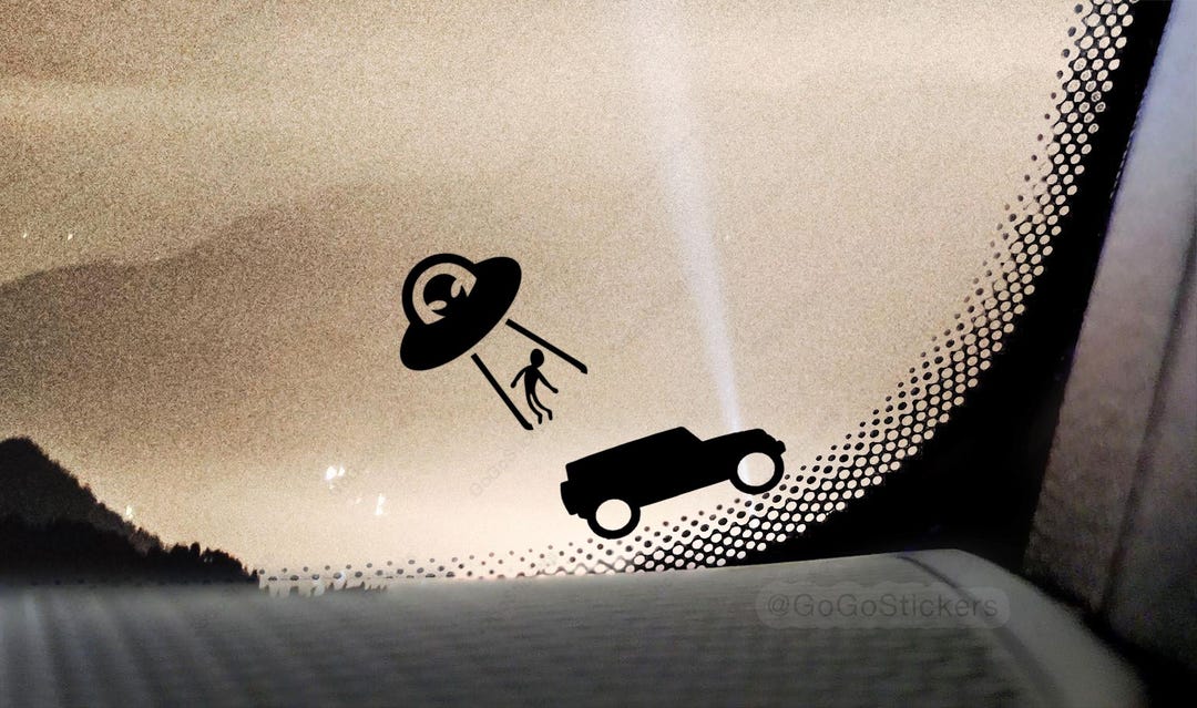 UFO Alien Decal Car Easter Egg Decals | off Road Vehicle Decal | Front ...