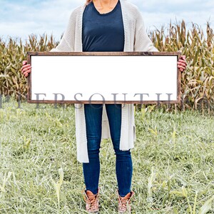 12x36 Farmhouse Wood Sign Mockup | Harvest on the Farm Scene | Social ...