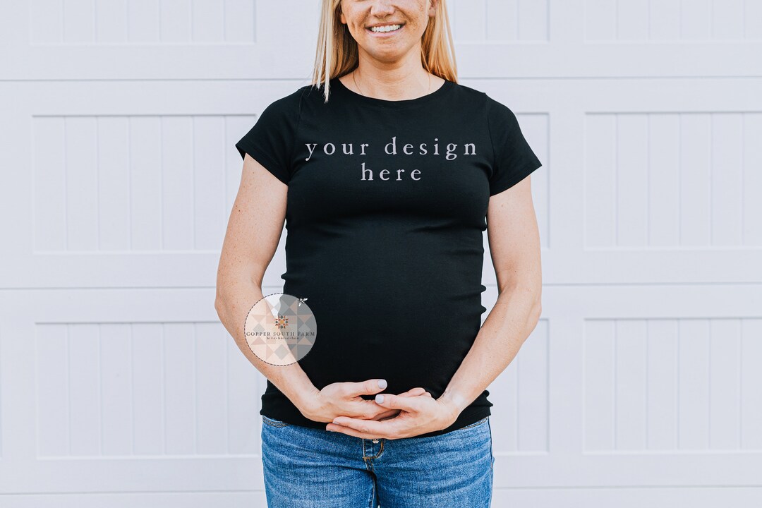Black Maternity Shirt Mockup | JPEG Styled Stock Photos | Blank ...
