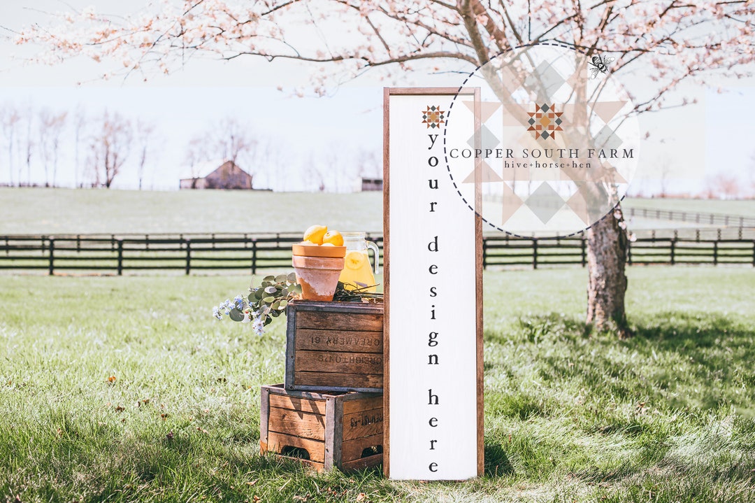 Lemon Theme Sign | 12x48 Farmhouse Theme Mockup | Wood Frame Mockup ...
