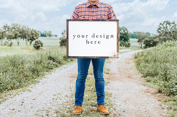 18x24 Blank Farmhouse Wood Frame Male Model With Farm - Etsy