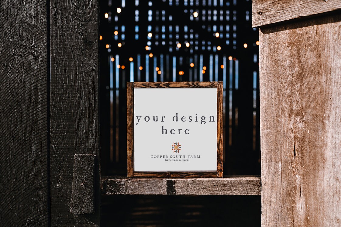Mockup | 12x12 Frame | Barn Scenery | Square Farmhouse Frame - Etsy