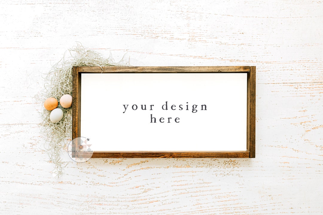 12x24 Blank Farmhouse Sign | Spring Farm House Scene | Wood Sign Mockup ...